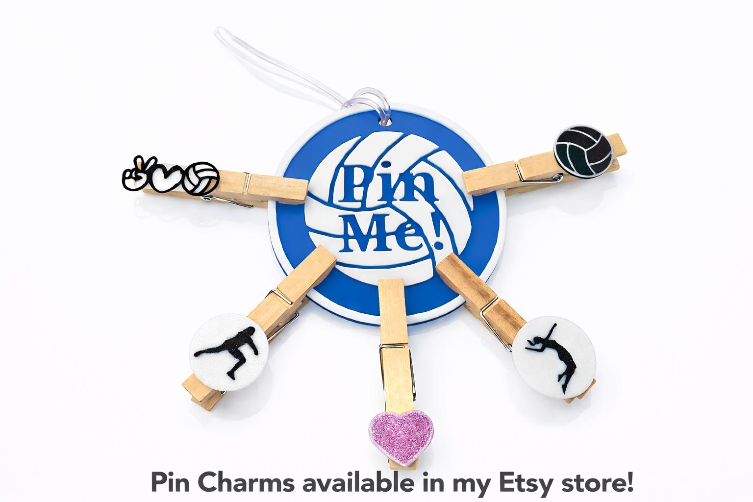 Volleyball "pin Me!" or "clip Me!" Bag Tag - Etsy