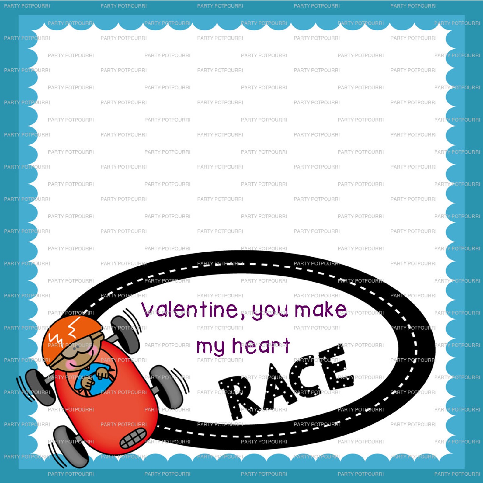 Valentine You Make My Heart Race Bag Topper 4x4 - Etsy