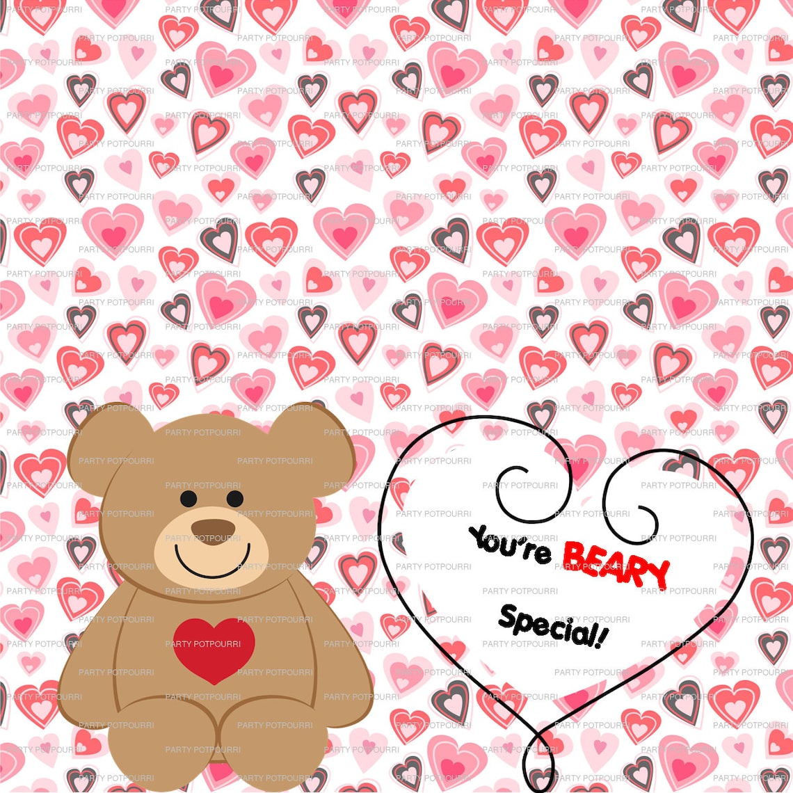 You Are BEARY Special! Bag Topper ~ 4x4" INSTANT DOWNLOAD ~ You Print ...