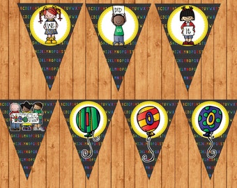 100th Day of School Pennant Banner INSTANT DOWNLOAD You - Etsy