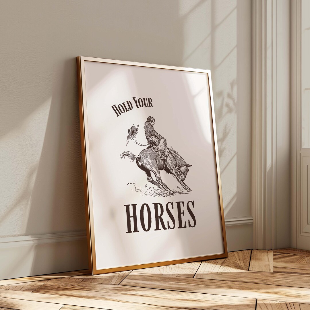 Rodeo Western Wall Art, Brown Western Home Decor, Ranch Style Poster ...