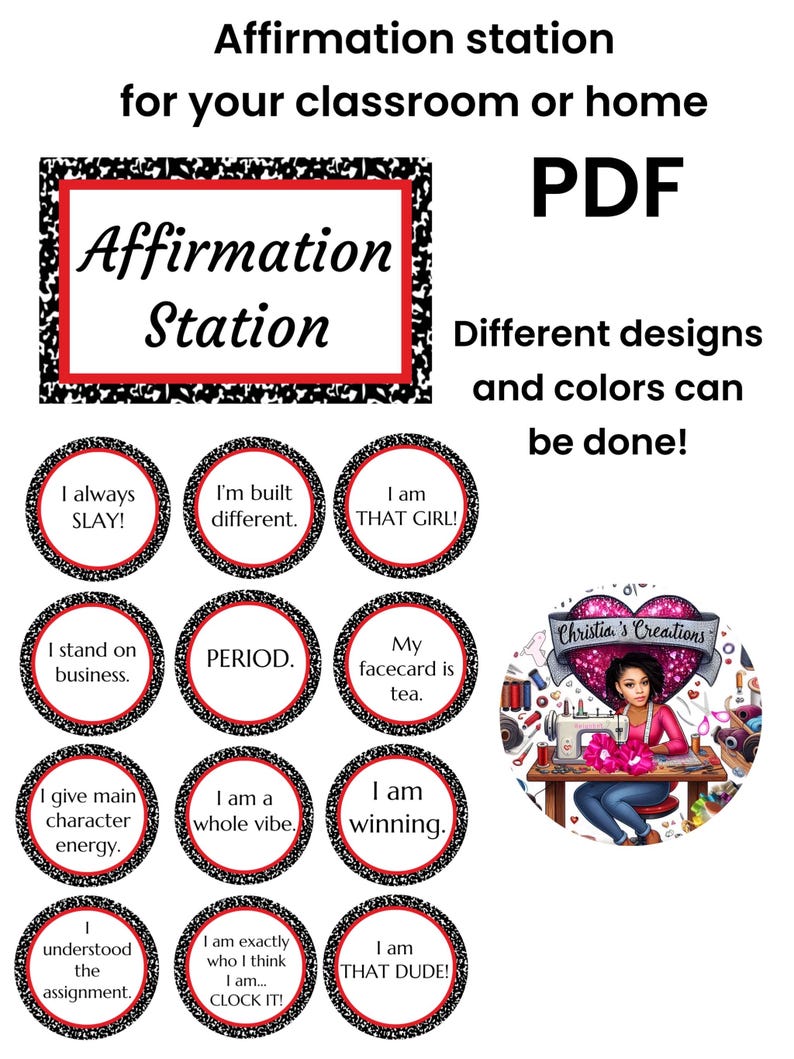Printable Affirmation Station: Motivational Cards for Kids & Teens (PDF ...