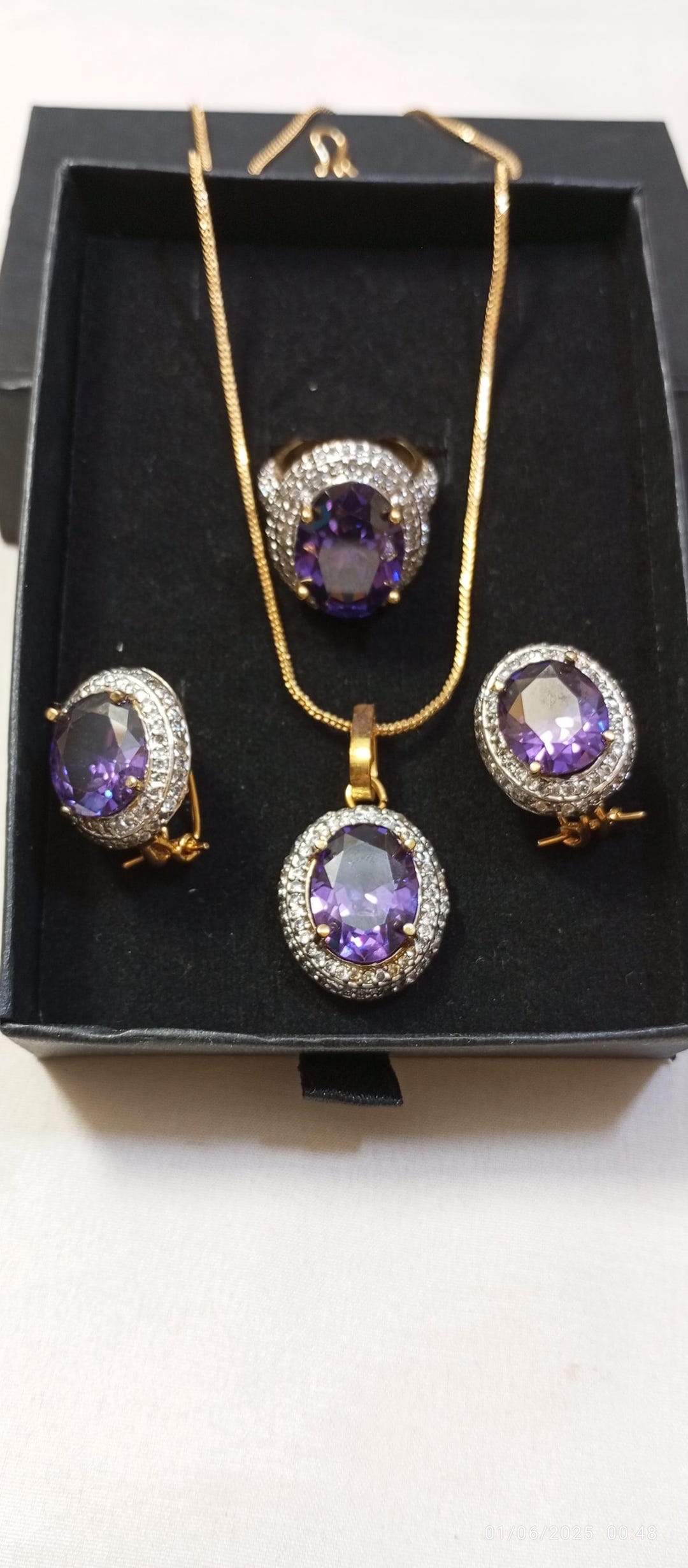 Amethyst Jewelry Set - Etsy