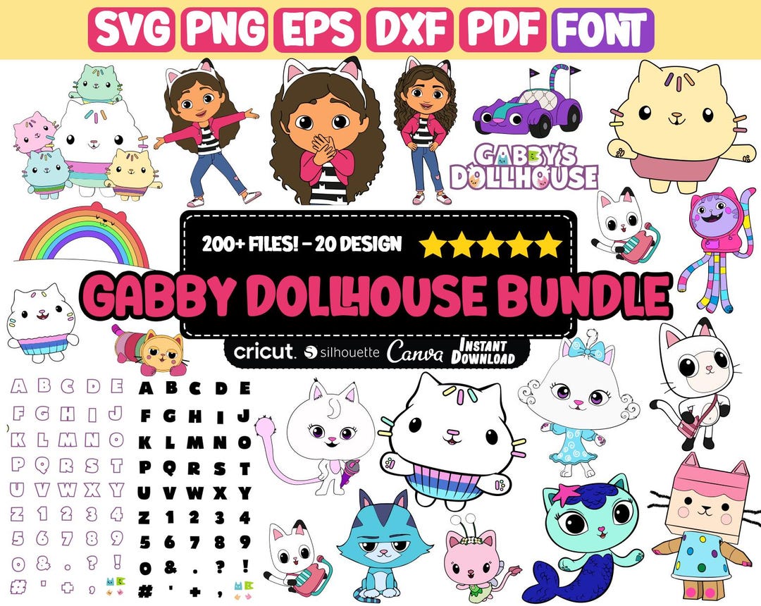 Gabby Dollhouse Svg, Gabby Clipart, Gabby Dollhouse Png, Pandy Paws, DJ ...