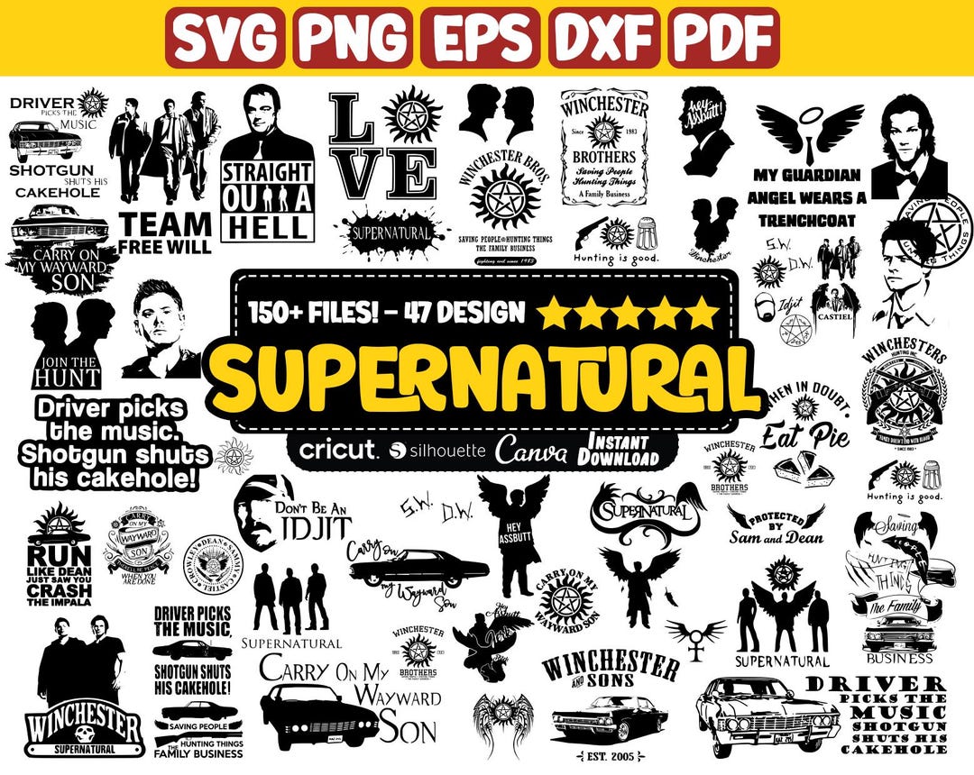Supernatural Svg, High Quality Supernatural Png, Clipart / Stickers ...