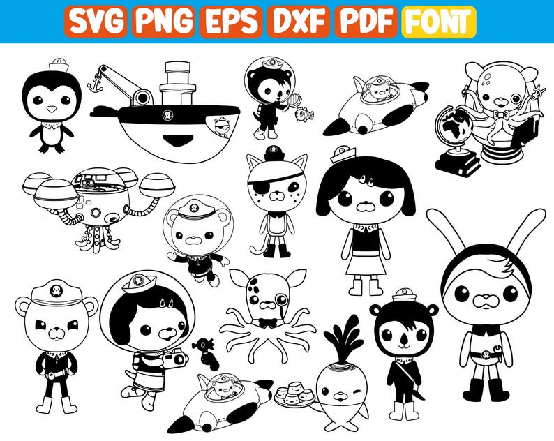 Octonauts Svg Bundle, Octonauts Png, Octonauts Clipart, Font Files ...