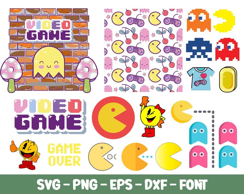 Retro Game Svg Bundle, Game Png, Pixel Svg, Clipart, Svg for Cricut ...
