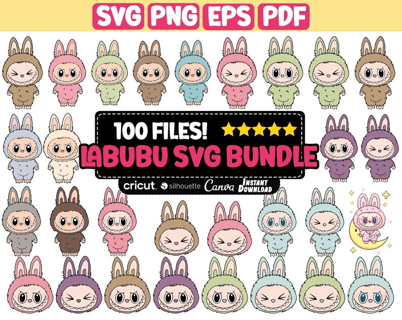 Labubu Svg Bundle, Labubu PNG, Clipart, High Qulity, Svg for Cricut ...