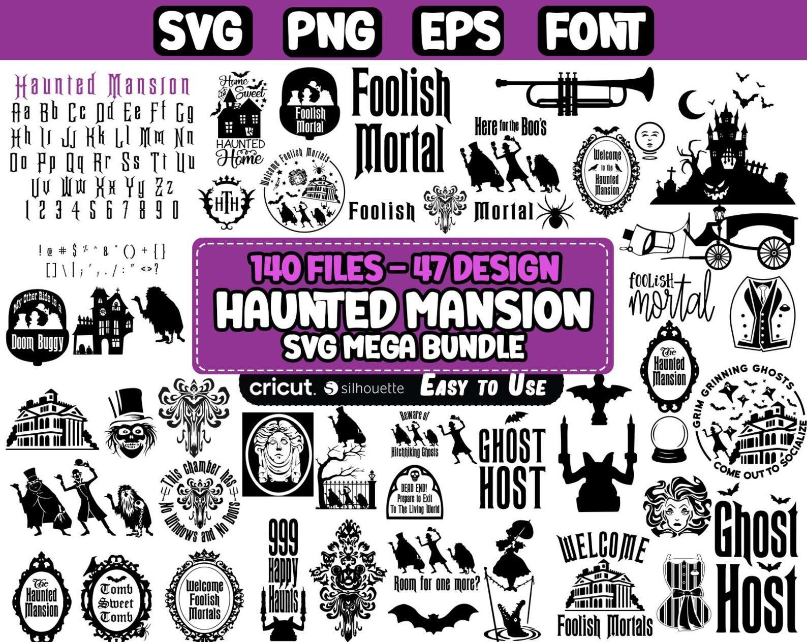Layered Haunted Svg, Haunted Mansion Svg Bundle, Foolish Mortals Svg ...