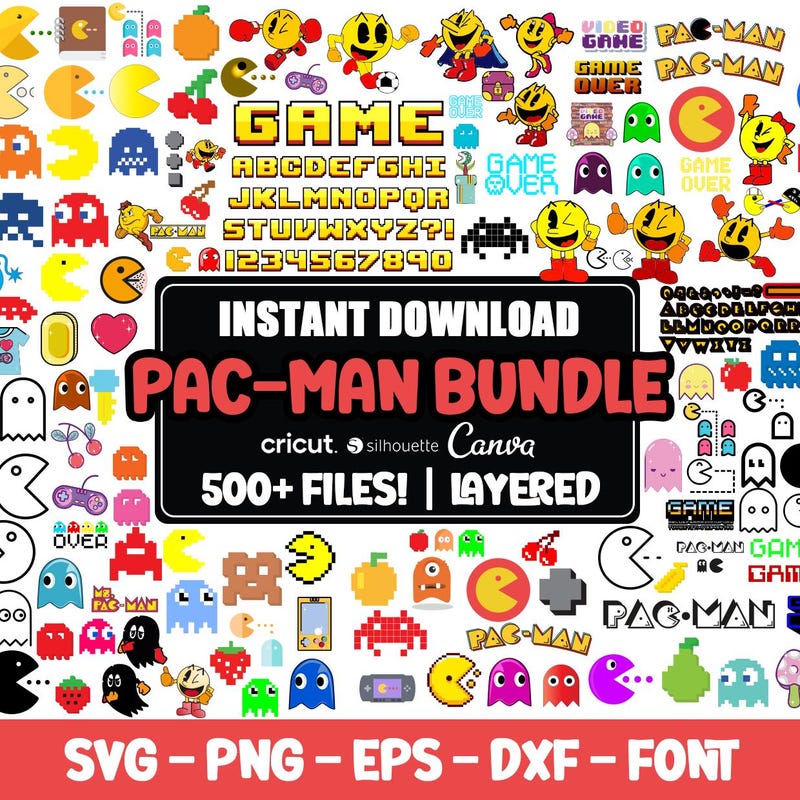 Pac Man Vector Image - Etsy