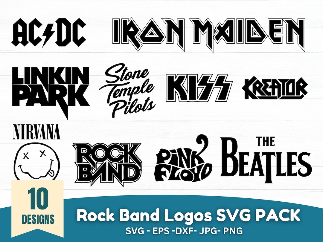 Paquete de logotipos de bandas Svg, vectores de logotipos de bandas ...