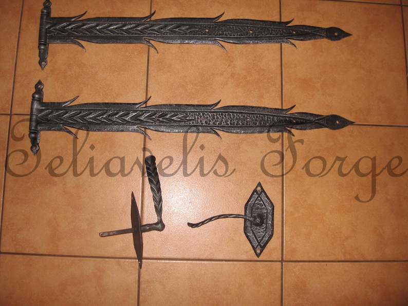 Hand-forged Wrought Iron Medieval-style Door Hardware Set – Decorative ...