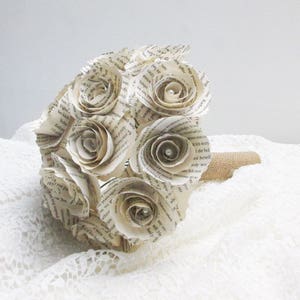 Book Paper Flower Bridal Bouquet, Paper Wedding Bouquet, Wedding Toss ...