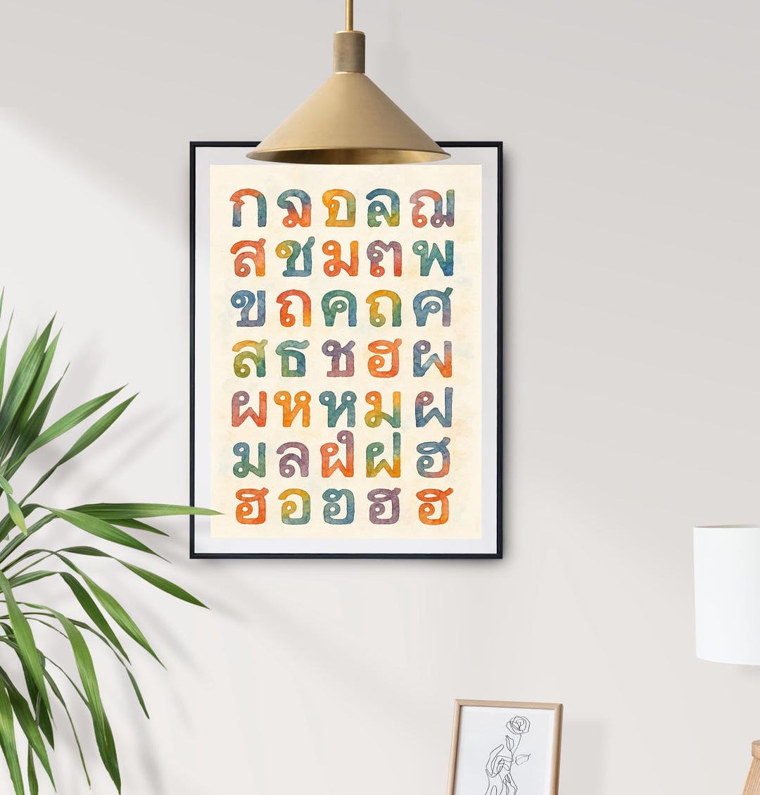 Thai Alphabet Printable Art, Thailand Digital Print Language Learning ...
