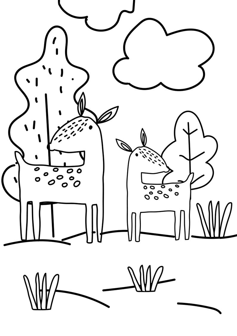 Cute Woodland Animals Coloring Pages | Printable Forest Animal Coloring ...