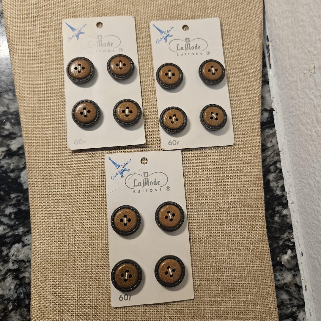 3 Vintage Cards La Mode Buttons Brown Size 30 Style 538 - Etsy