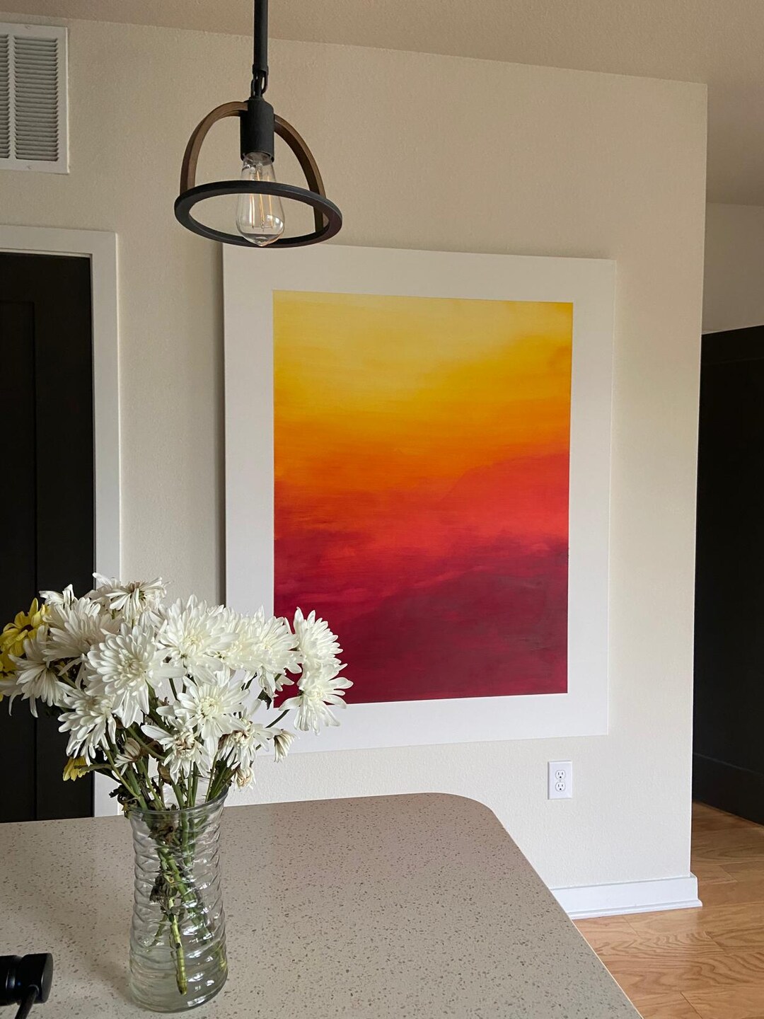 Hand Painted Sunset Canva Art | Home Décor | Premium Quality - Etsy