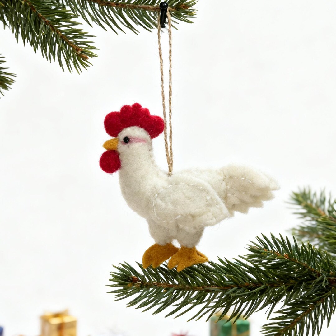 Handmade Wool Felt Rooster Ornament – Farmhouse Christmas Décor - Etsy
