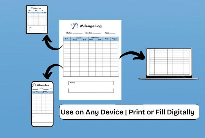 Printable Vehicle Mileage Log for Business & Personal Use - Etsy