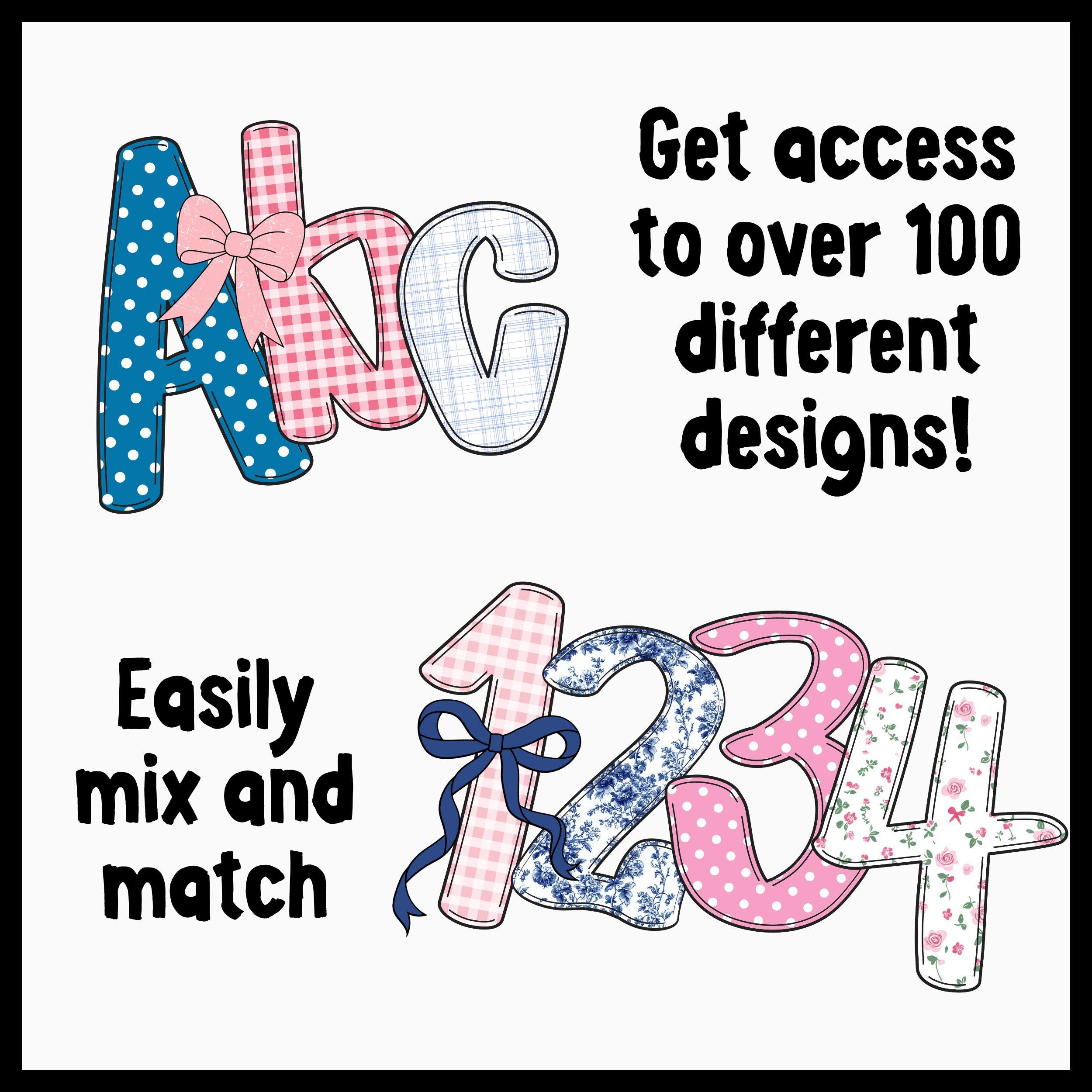 MEGA Alphabet PNG Bundle Trendy Letter Canva Doodle Alpha Set Preppy ...