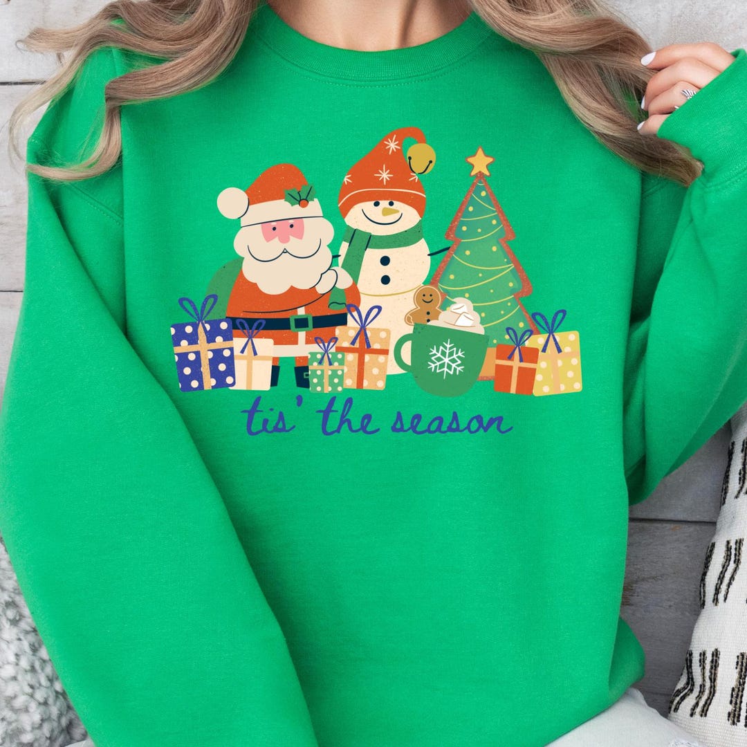 Retro Santa Xmas Girly Christmas PNG Snowman Tis the Season Instant ...