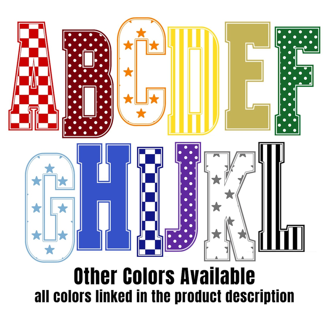 Royal Blue Varsity Letters Doodle Alphabet PNG Checkered Alpha Blue ...