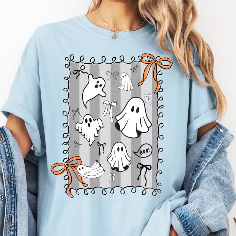 Coquette Ghosts PNG Preppy Fall Halloween Digital Design Trendy Spooky ...