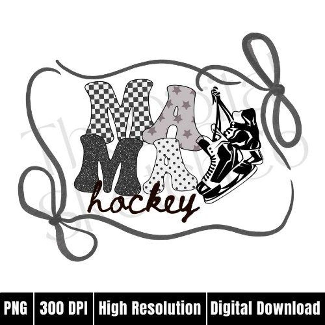 Hockey Mama Preppy Coquette Png, Game Day Hockey Png, Retro Coquette ...