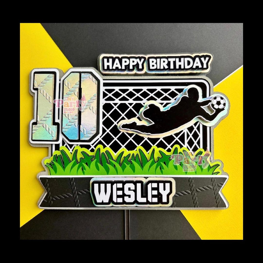 Personalized Soccer Goalie Birthday Cake Topper | Custom Name & Age - Etsy
