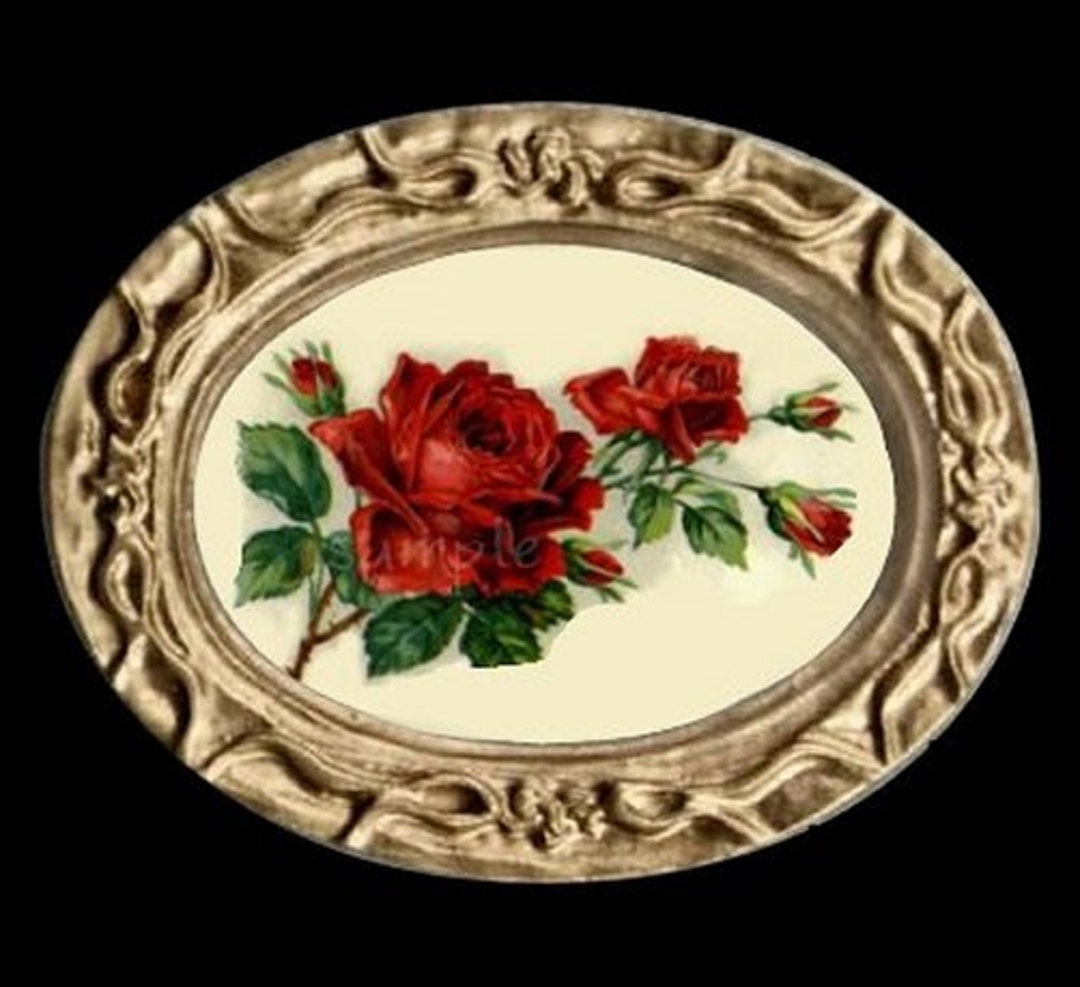 Vintage Red Roses Miniature Dollhouse Art Picture 6618 - Etsy