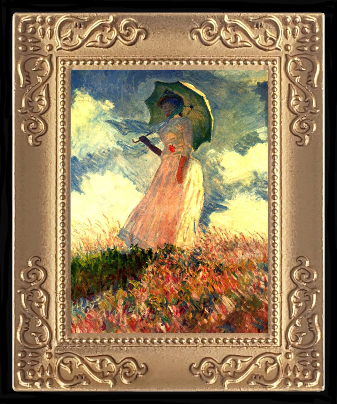 Monet Parasol Lady Miniature Dollhouse Art Picture 8009 - Etsy