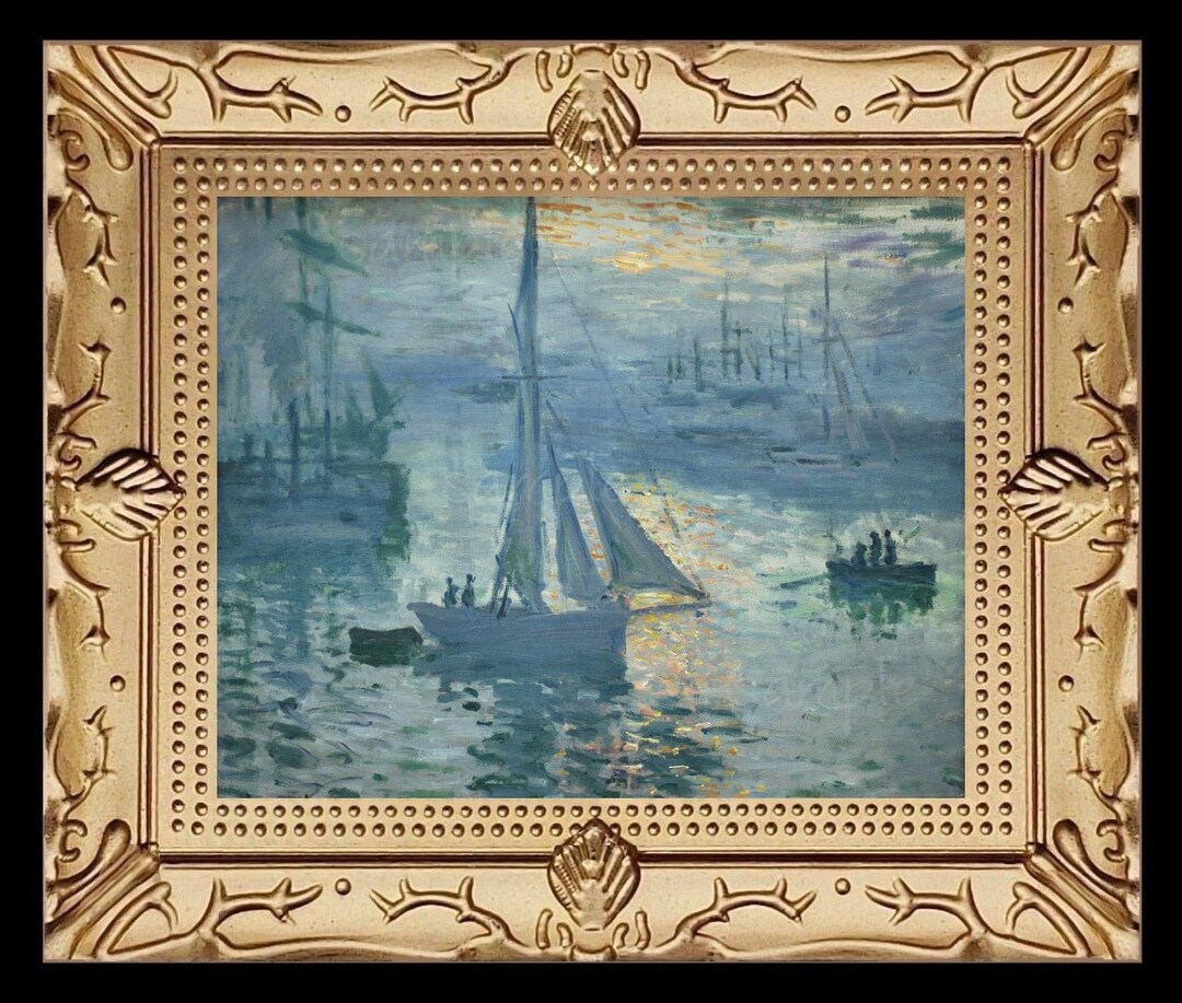 Monet Sunrise Ships Miniature Dollhouse Art Picture 8176 - Etsy