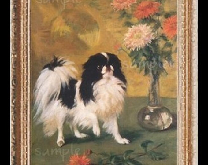 Japanese Chin Dog Miniature Dollhouse Art Picture 1485 - Etsy
