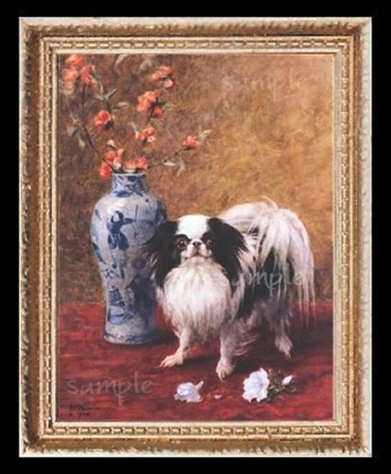 Japanese Chin Dog Miniature Dollhouse Art Picture 1484 | Etsy