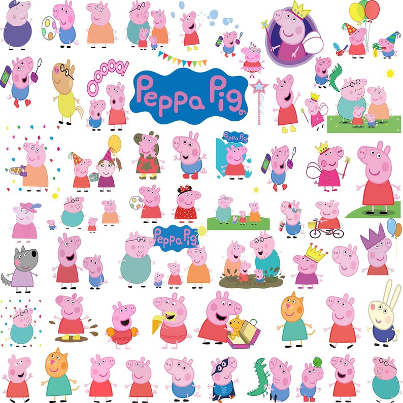 Peppa Pig Characters Cartoon Moovie -svg-png-pdf- \ Tshirt \ Shirt ...