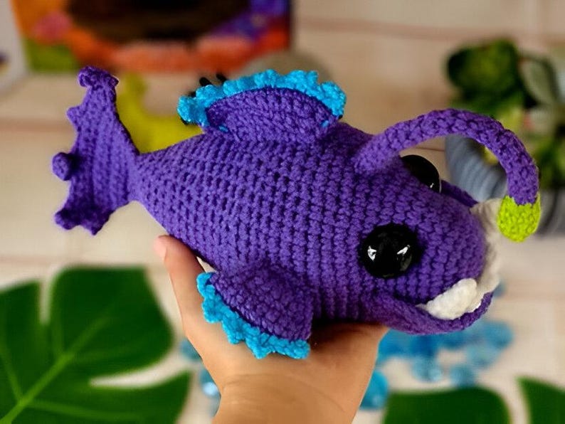 Purple Angler Fish Crochet Pattern – Amigurumi Deep Sea Creature ...