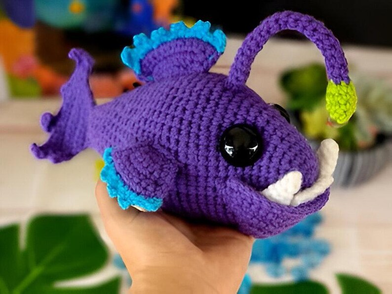 Purple Angler Fish Crochet Pattern – Amigurumi Deep Sea Creature ...