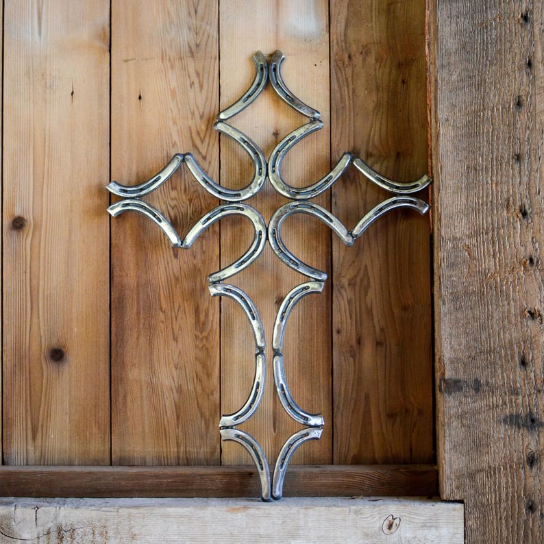 Elegant Horseshoe Cross - Made From Genuine Pony-size Horseshoes - Etsy