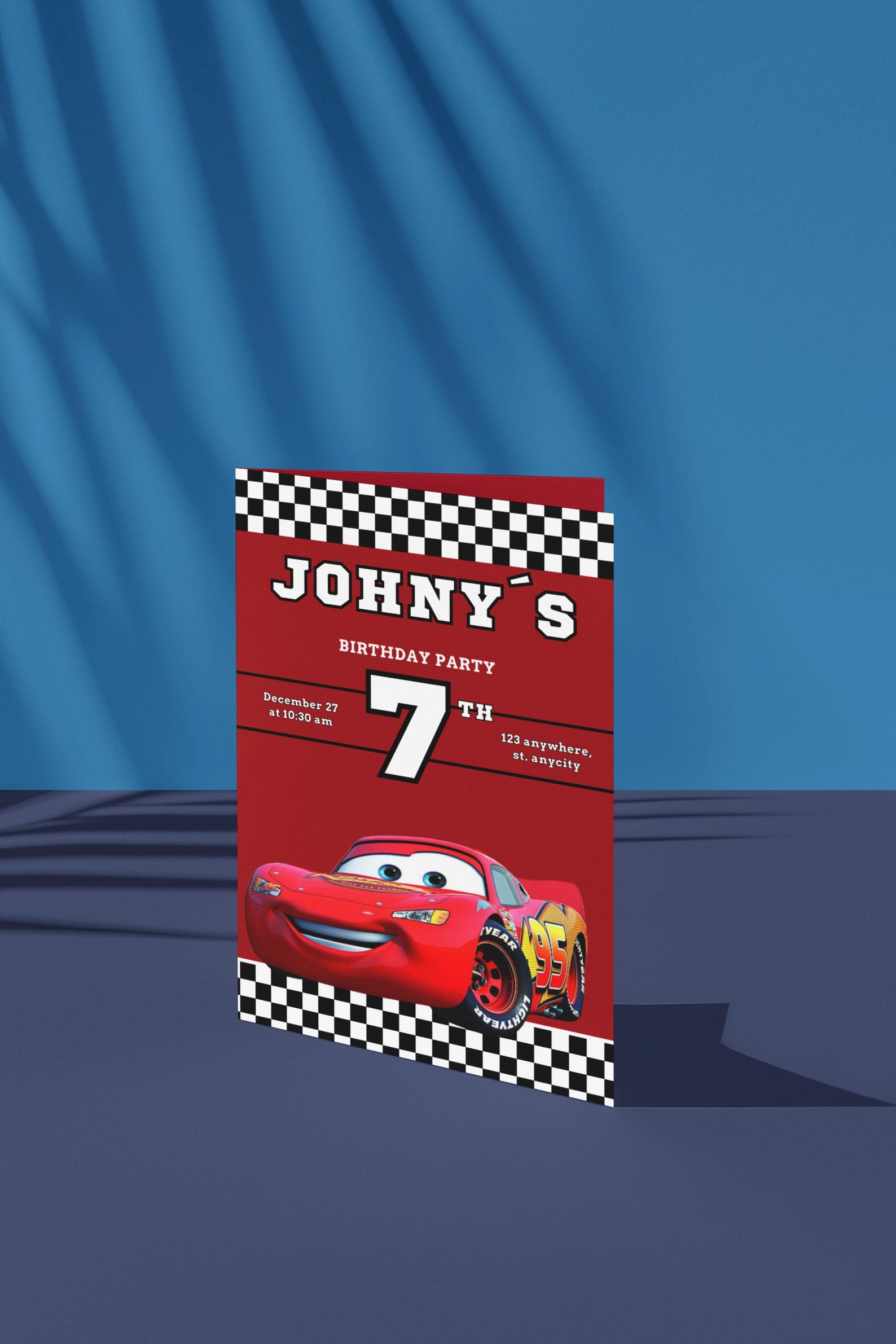 Editable Lightning Mcqueen Birthday Party Invitation, Cars Mcqueen ...