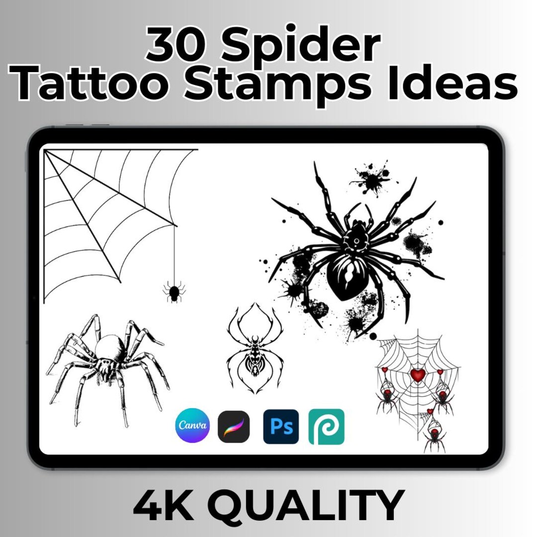 30 Procreate Spider Stamps, Procreate Brushes, Spider Tattoo ...