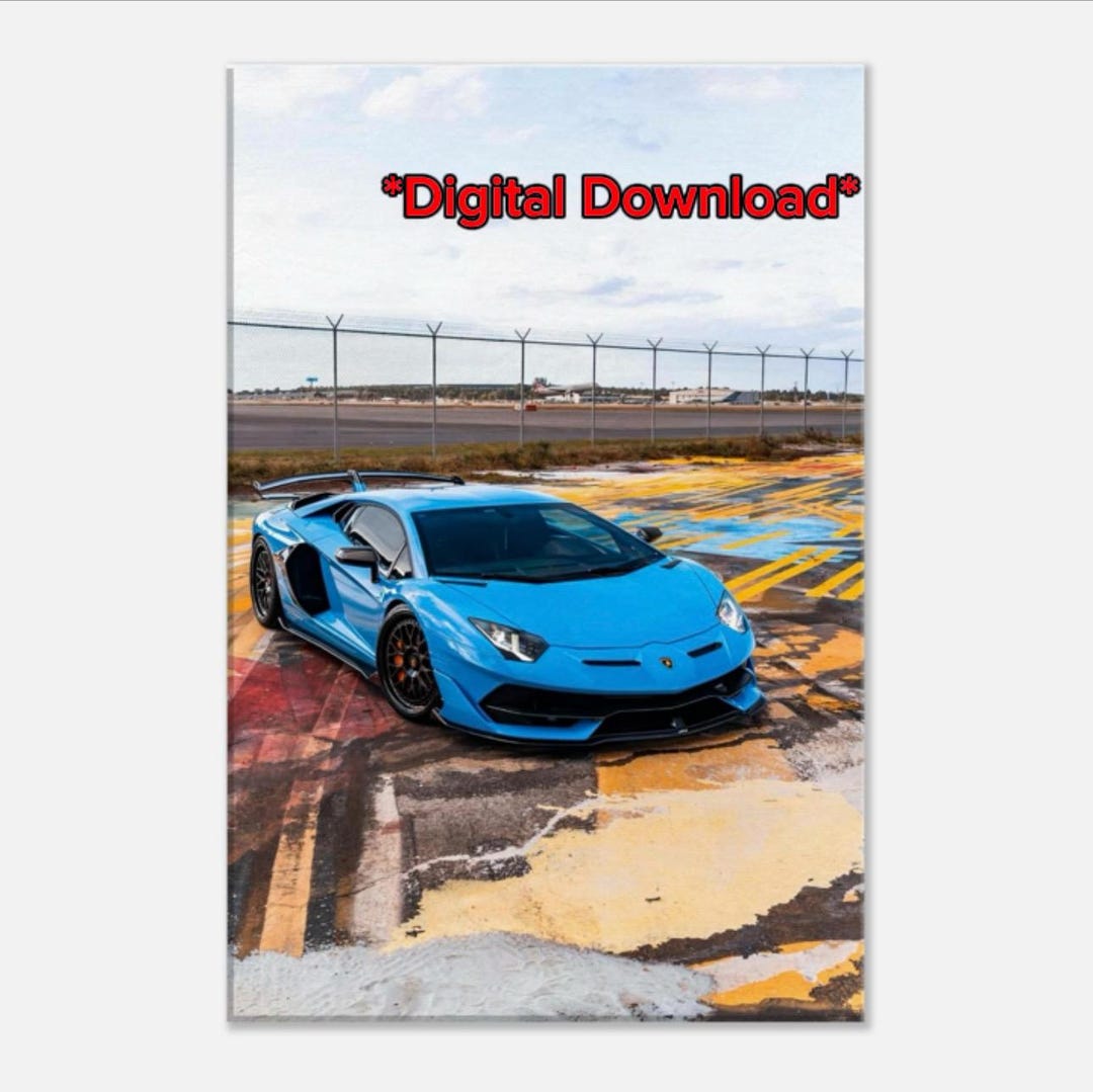 Blue Lamborghini Aventador SVJ - High-resolution Digital Download ...