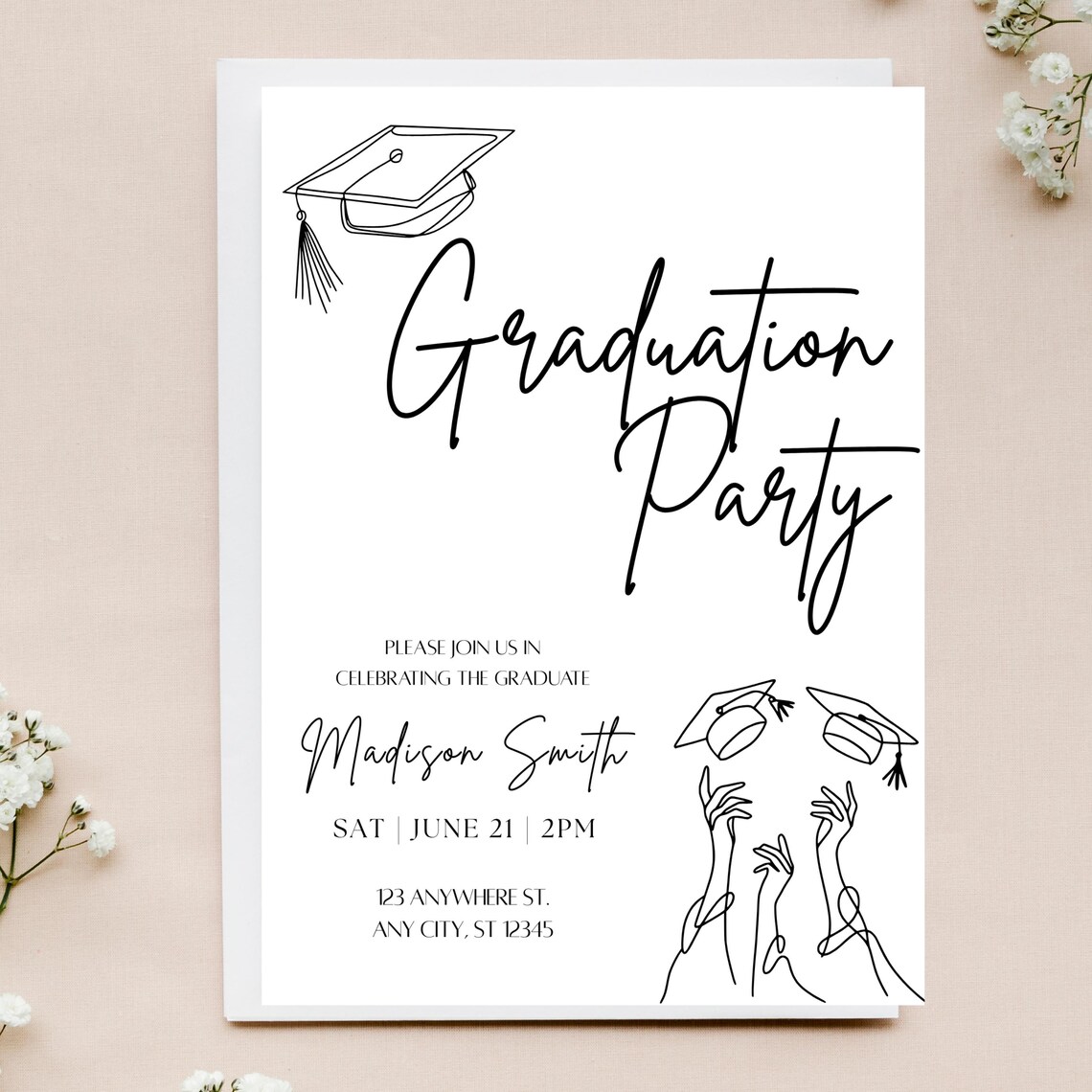 Graduation Party Invitation, Editable Graduation Invite, Instant ...