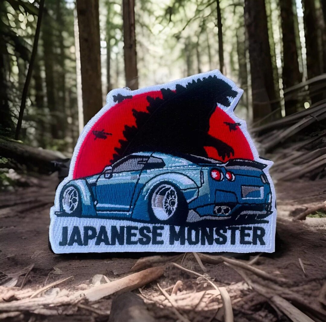 Japanese Monster Skyline GTR Godzilla Embroidered Hook/loop Morale ...