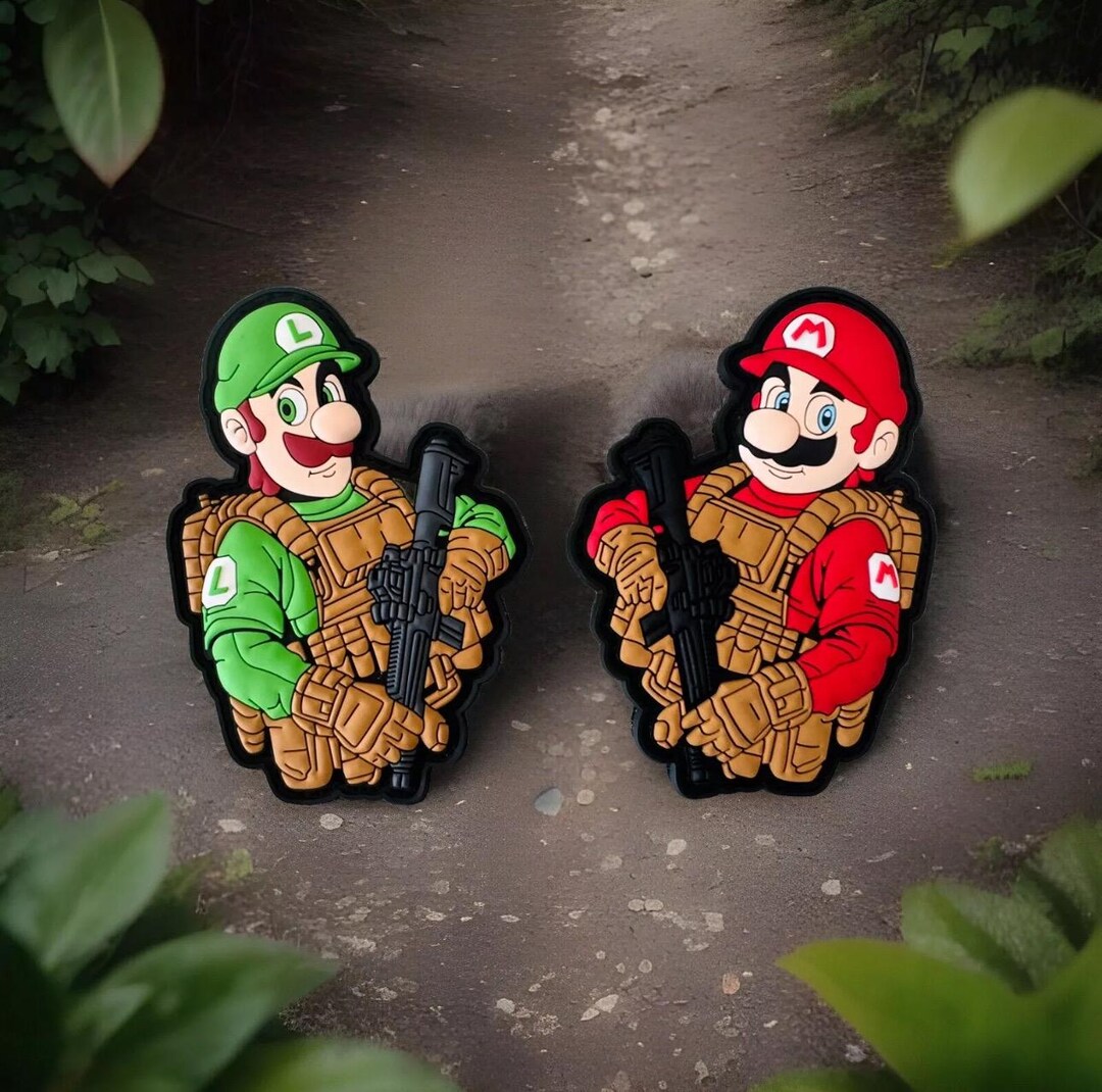 Tactical Mario Bros Rubber PVC Hook/loop Morale Patch Set - Etsy