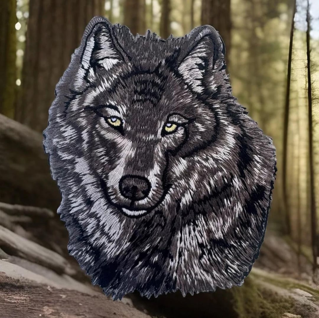 Wolf Embroidered Hook/loop Morale Patch - Etsy