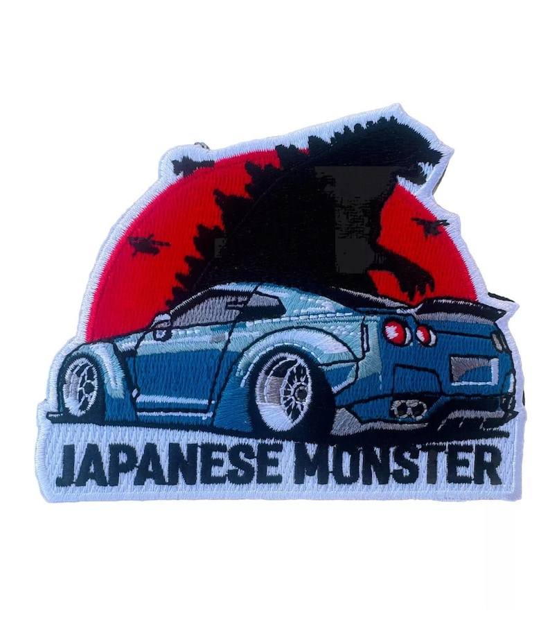 Japanese Monster Skyline GTR Godzilla Embroidered Hook/loop Morale ...