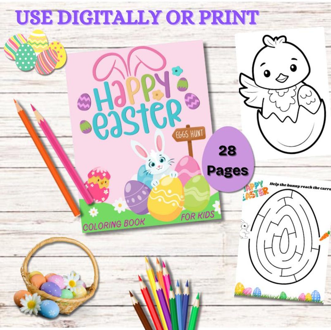 Hop Into Easter Fun, Easter Coloring Pages, 28 Sheets, Coloring Pages ...