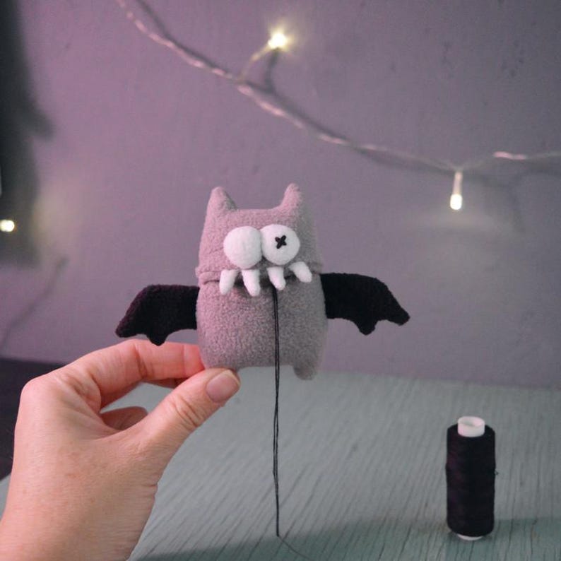 Mini Bat Plush Sewing Pattern PDF Tutorial | Cute Fleece Toy With Secret Pocket and Heart | Easy ...