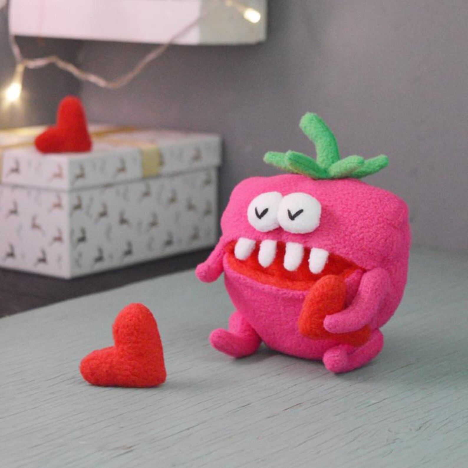 Raspberry Plush Toy PDF Sewing Pattern • Fleece Fruit Softie With ...