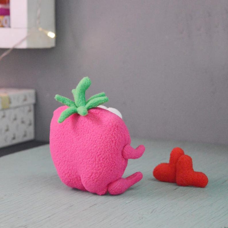 Raspberry Plush Toy PDF Sewing Pattern • Fleece Fruit Softie With ...